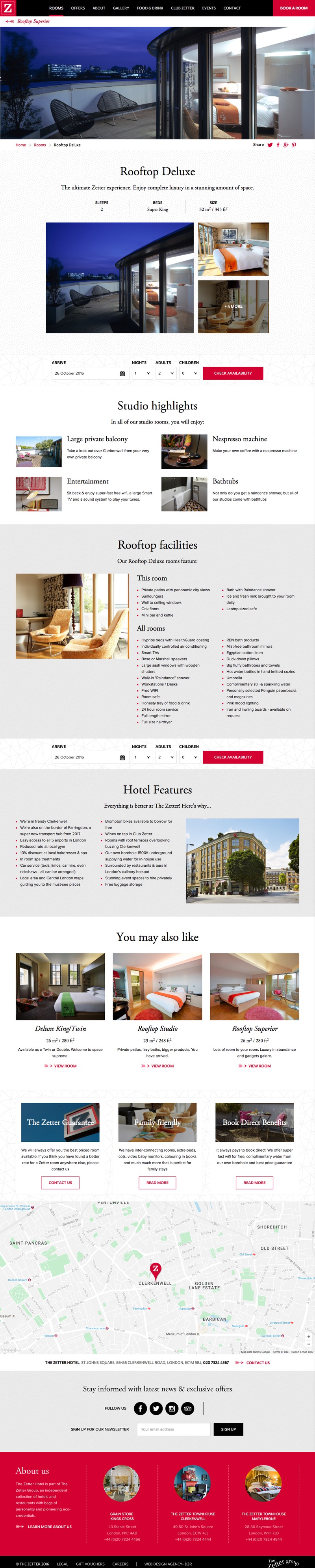 The Zetter | Boutique Hotel Website Design & Development by D3R